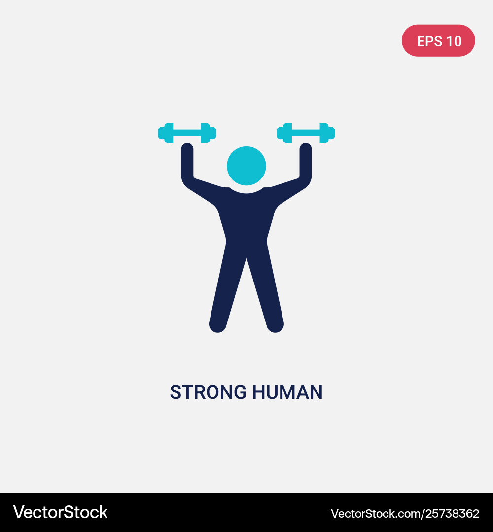 Two color strong human icon from feelings concept Vector Image