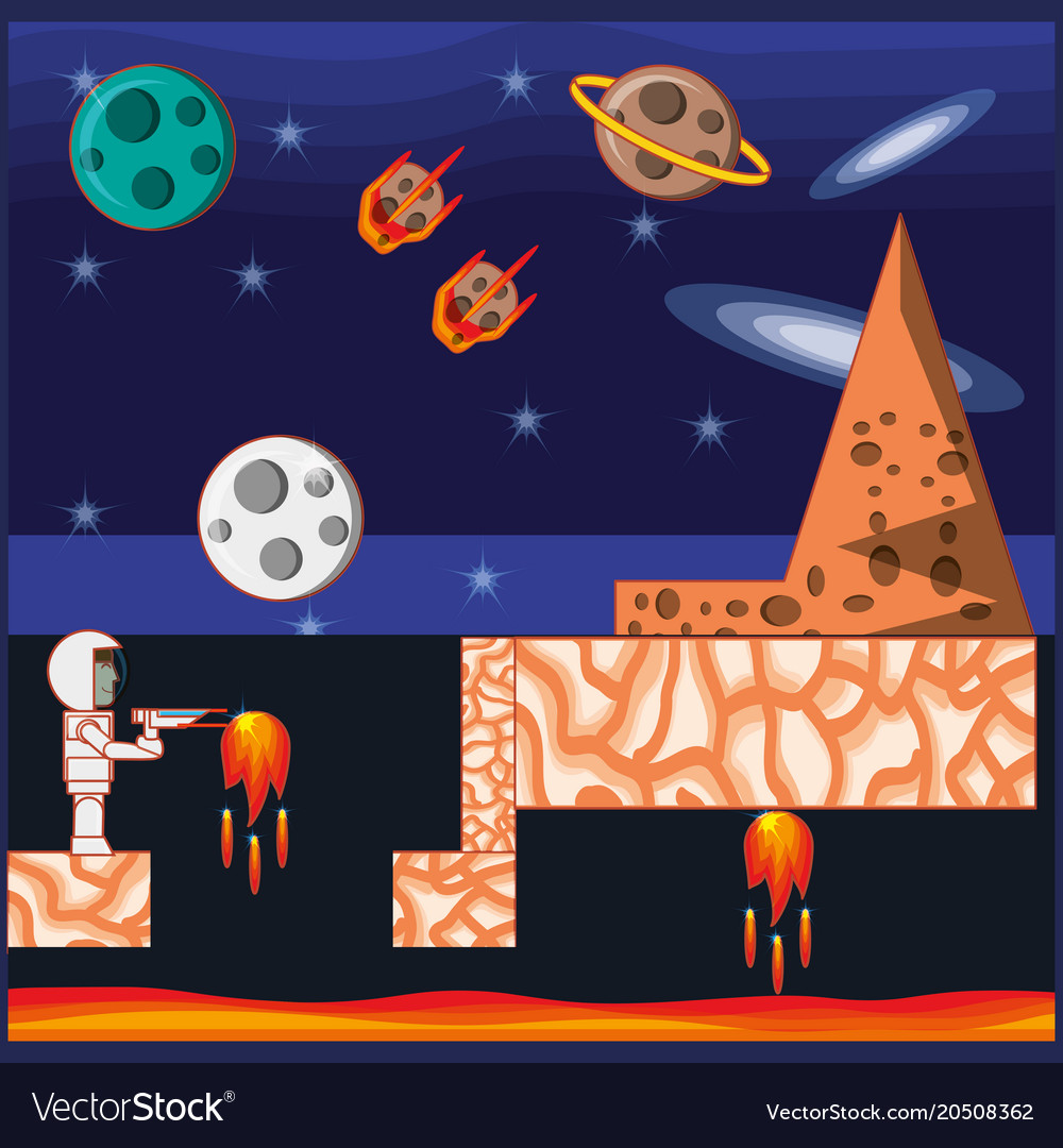 Video game scene interface Royalty Free Vector Image