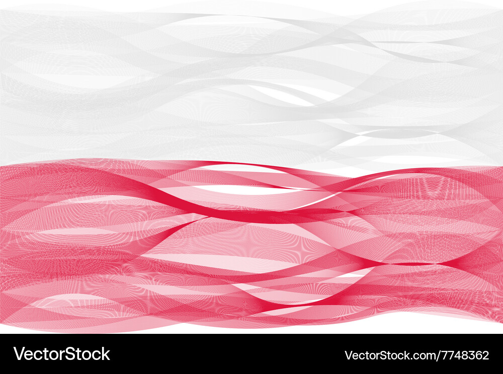 Wave line flag of poland Royalty Free Vector Image