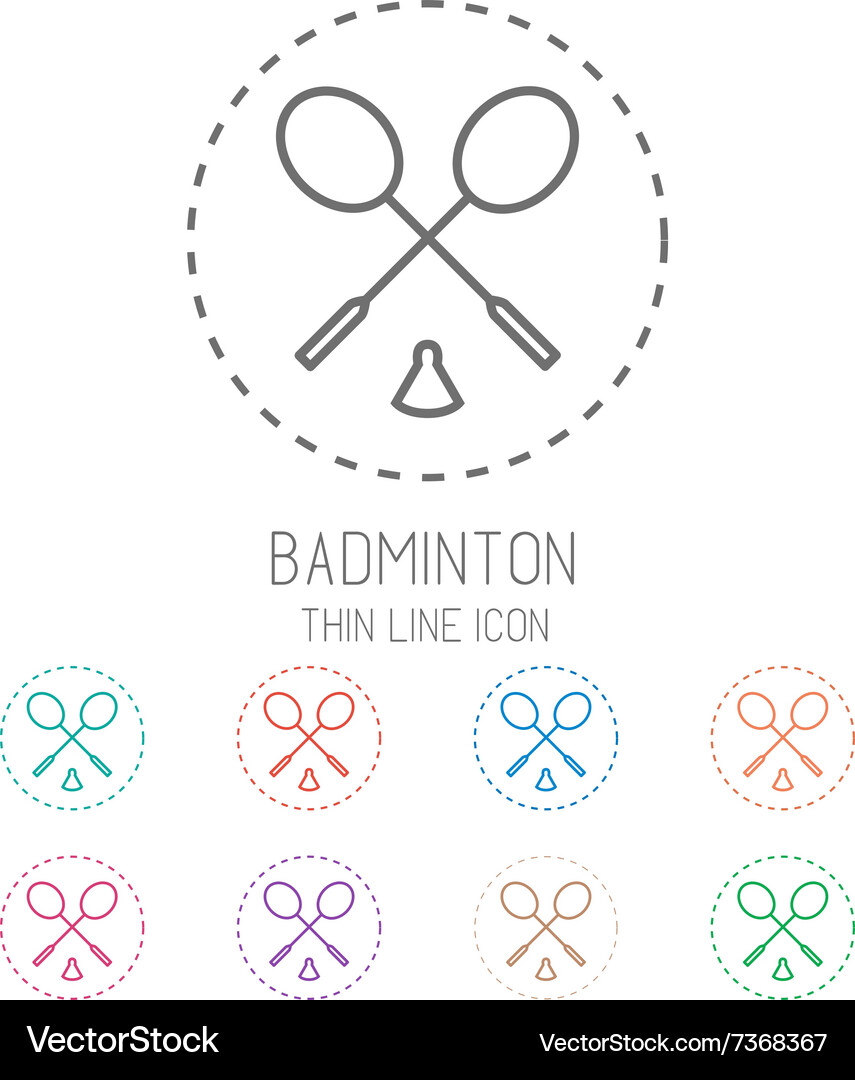 Badminton game icons - rackets with shuttlecock Vector Image
