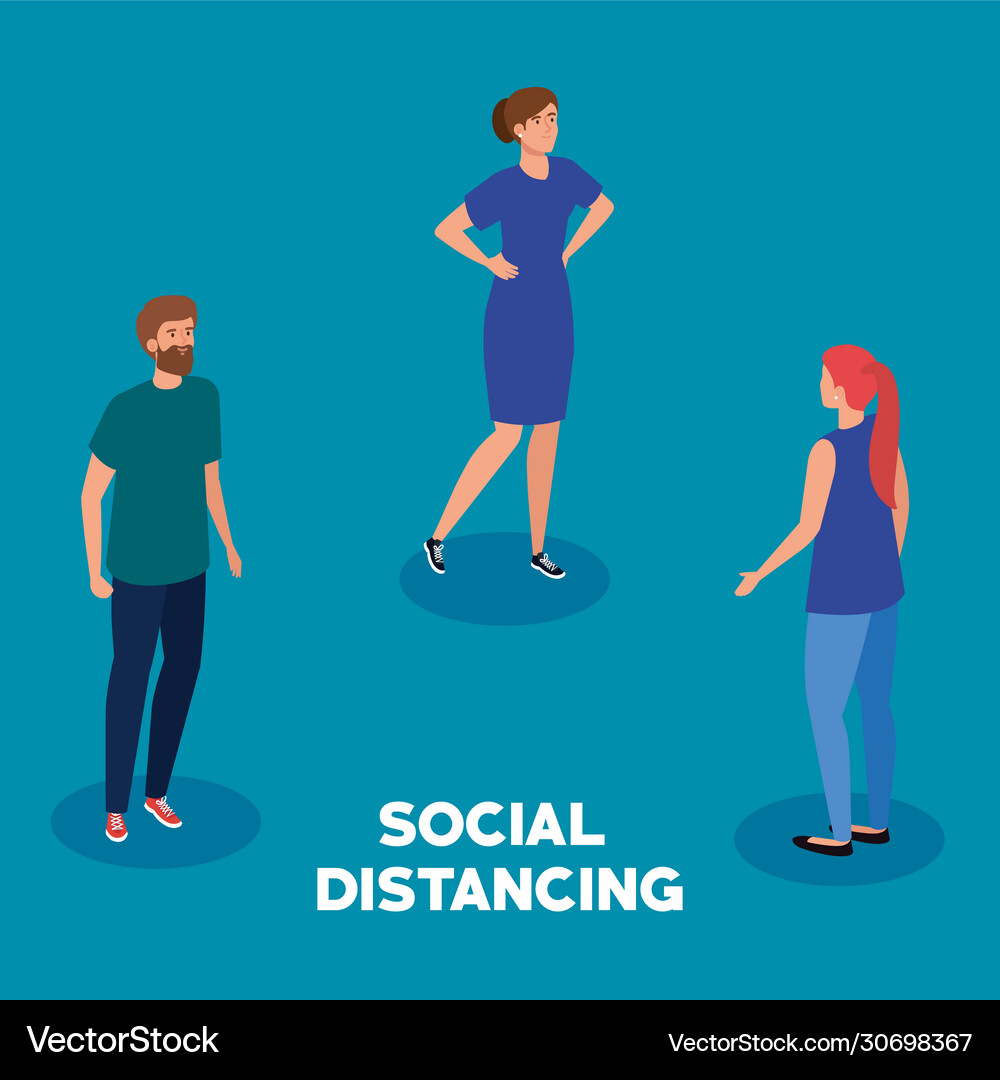 Campaign social distancing for covid19 19 Vector Image
