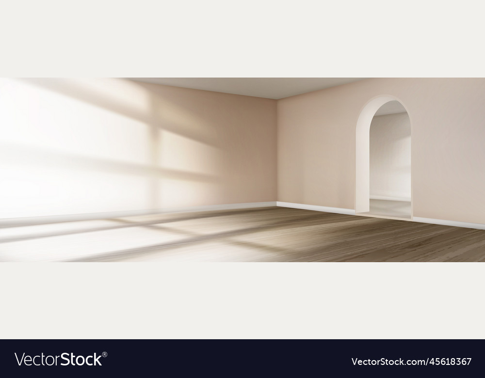 Empty room interior with arch entrance Royalty Free Vector