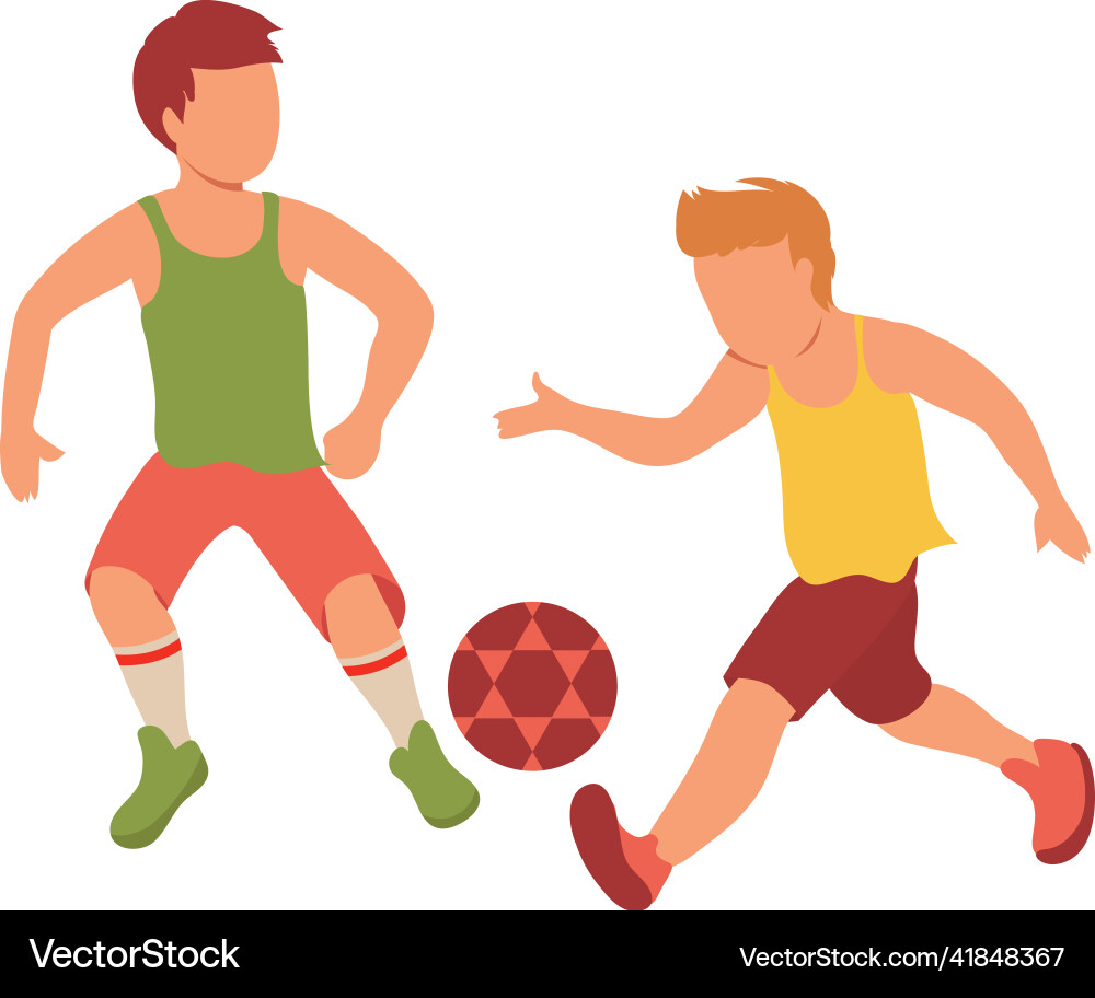 Kids play football composition Royalty Free Vector Image