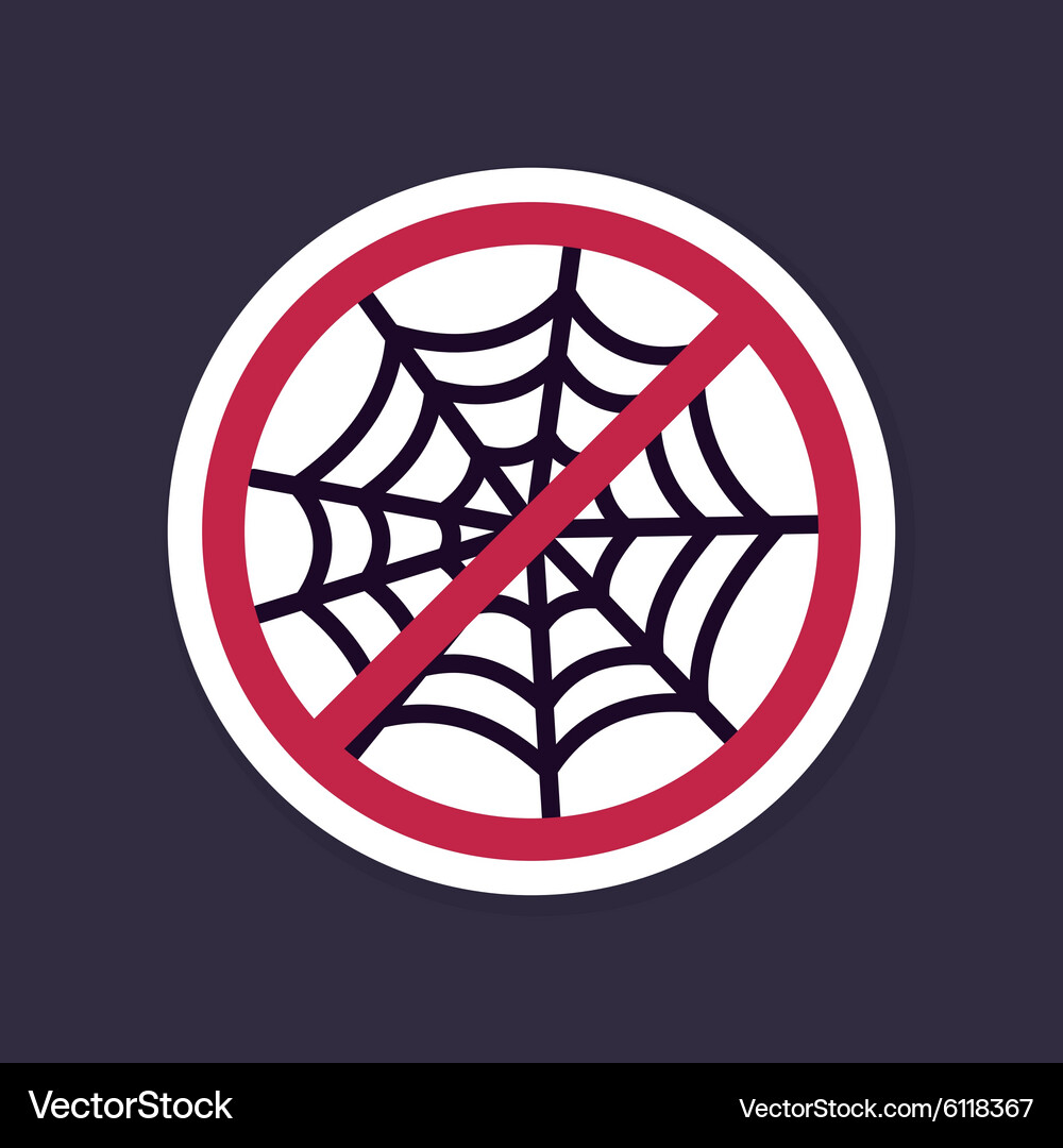 No ban or stop signs spider web halloween icon Vector Image