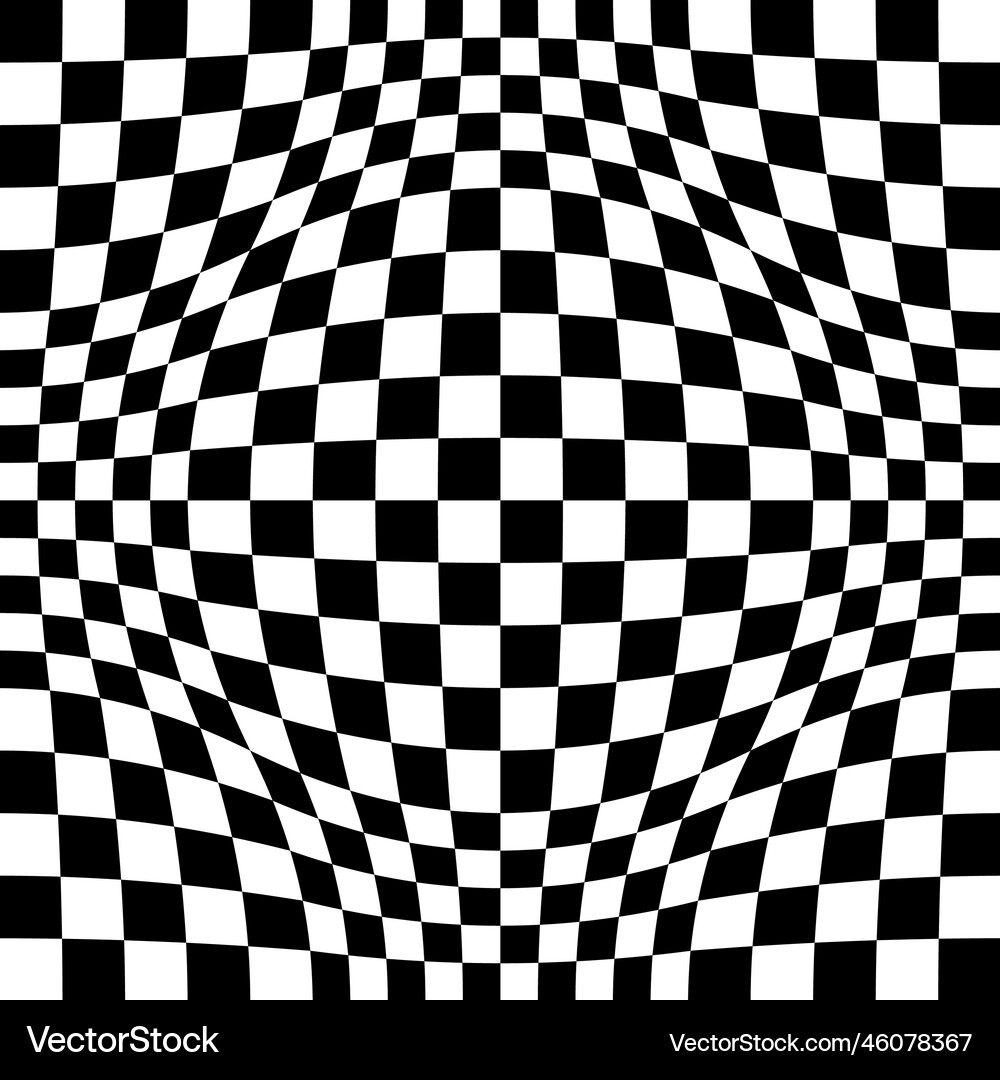 Op art warped check abstract pattern Royalty Free Vector