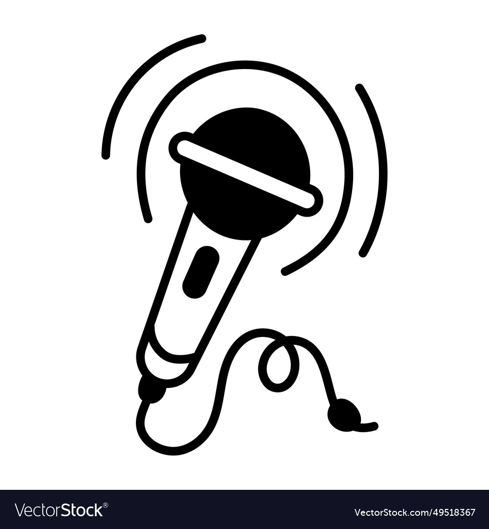 Singing mic Royalty Free Vector Image - VectorStock