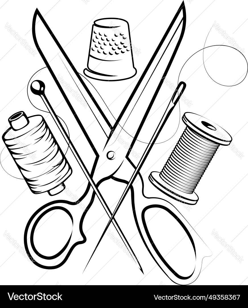 Symbol for a sewing and tailoring salon Royalty Free Vector