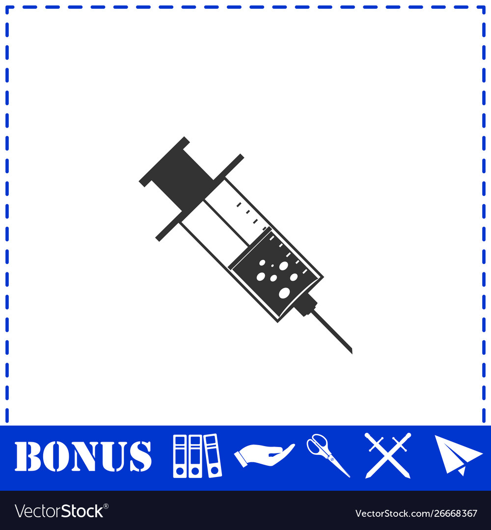 Syringe icon flat Royalty Free Vector Image - VectorStock