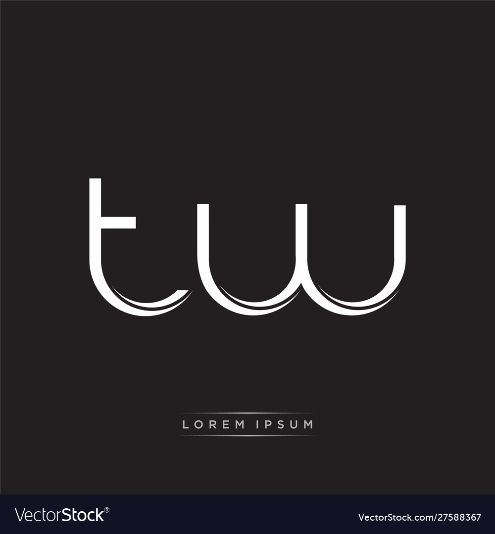 Tw initial letter split lowercase logo modern Vector Image