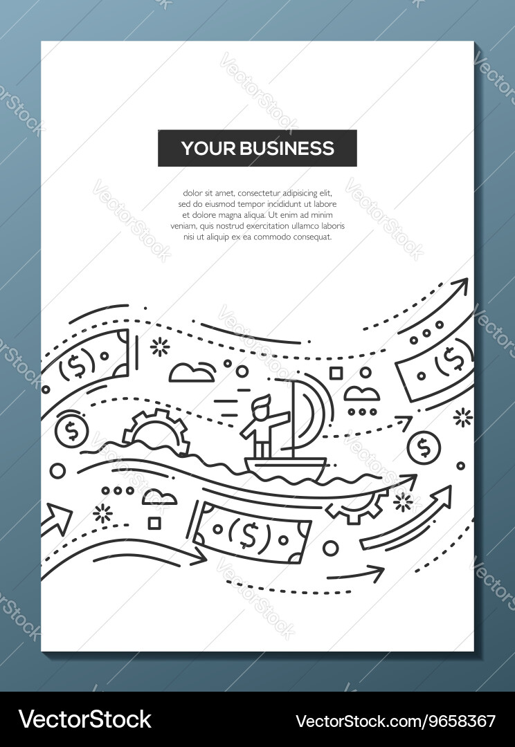 Your business - line design brochure poster Vector Image