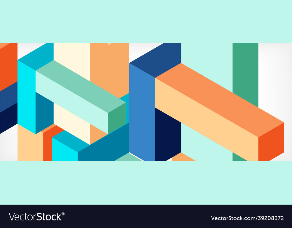 Abstract Background 3d Cubes Cubic Elements Vector Image