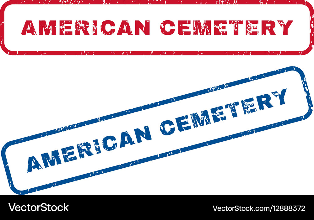 American cemetery rubber stamps Royalty Free Vector Image