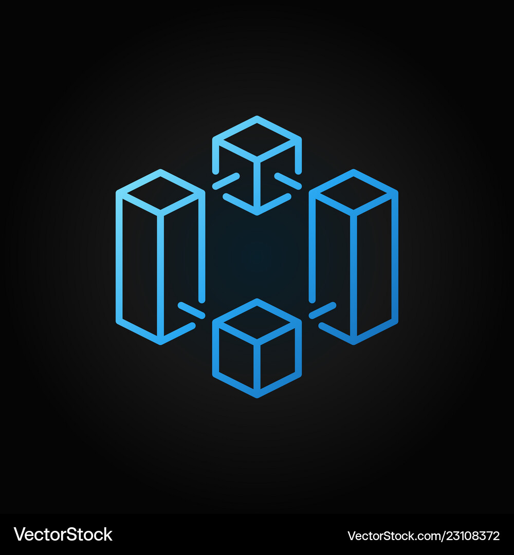 Blockchain Technology Outline Royalty Free Vector Image