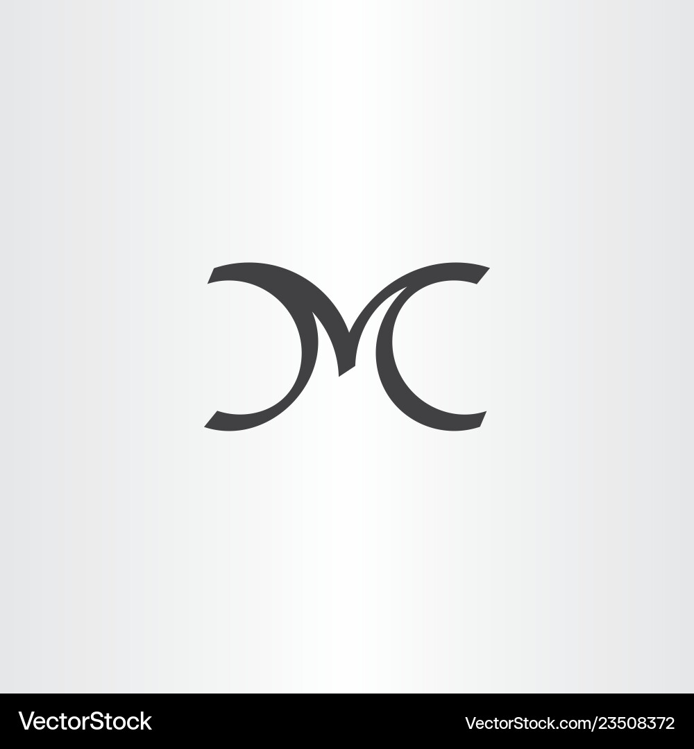 Calligraphy letter m logo black icon symbol Vector Image
