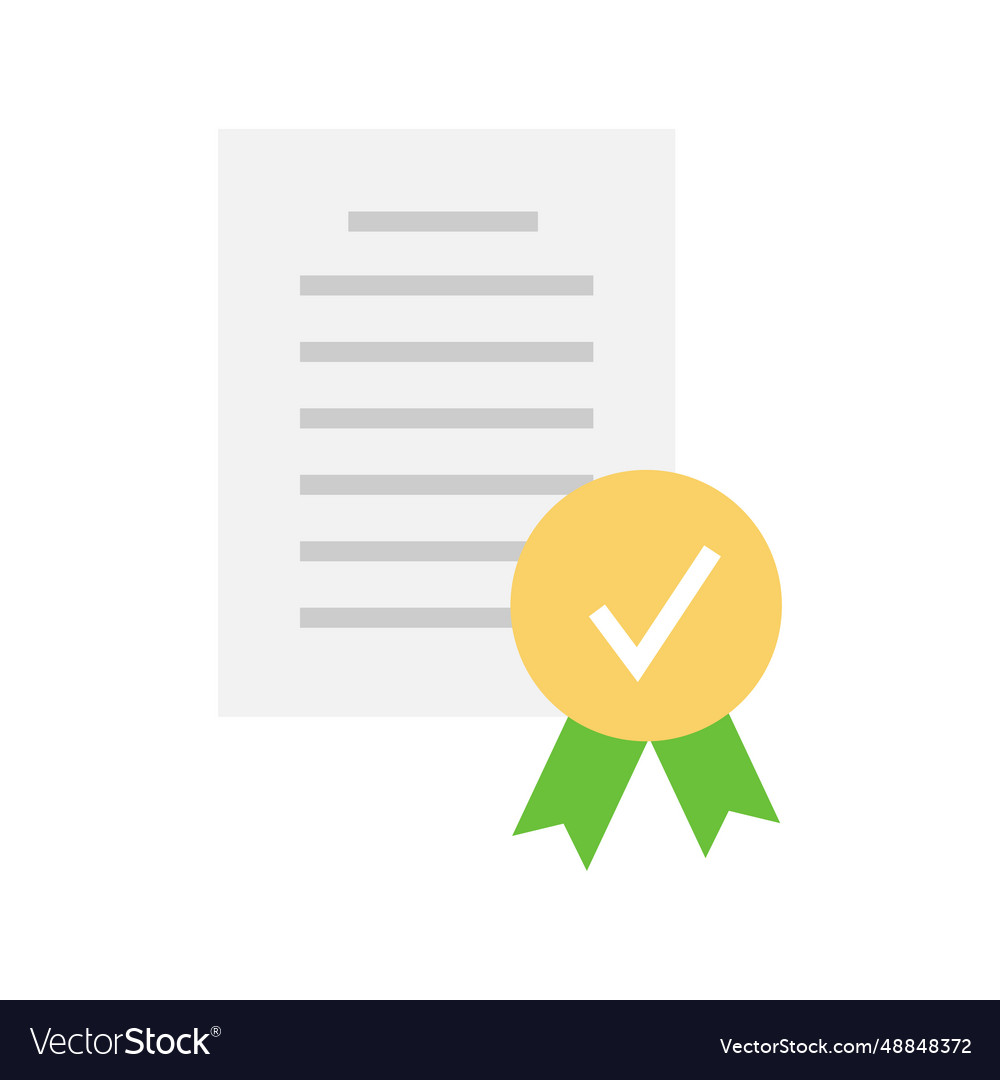 Documents approved icon document accredited Vector Image