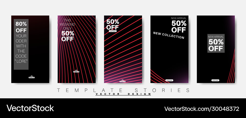 Editable stories background template design Vector Image