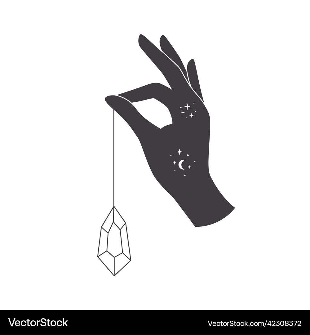 Hand with celestial mystical symbols mystical Vector Image