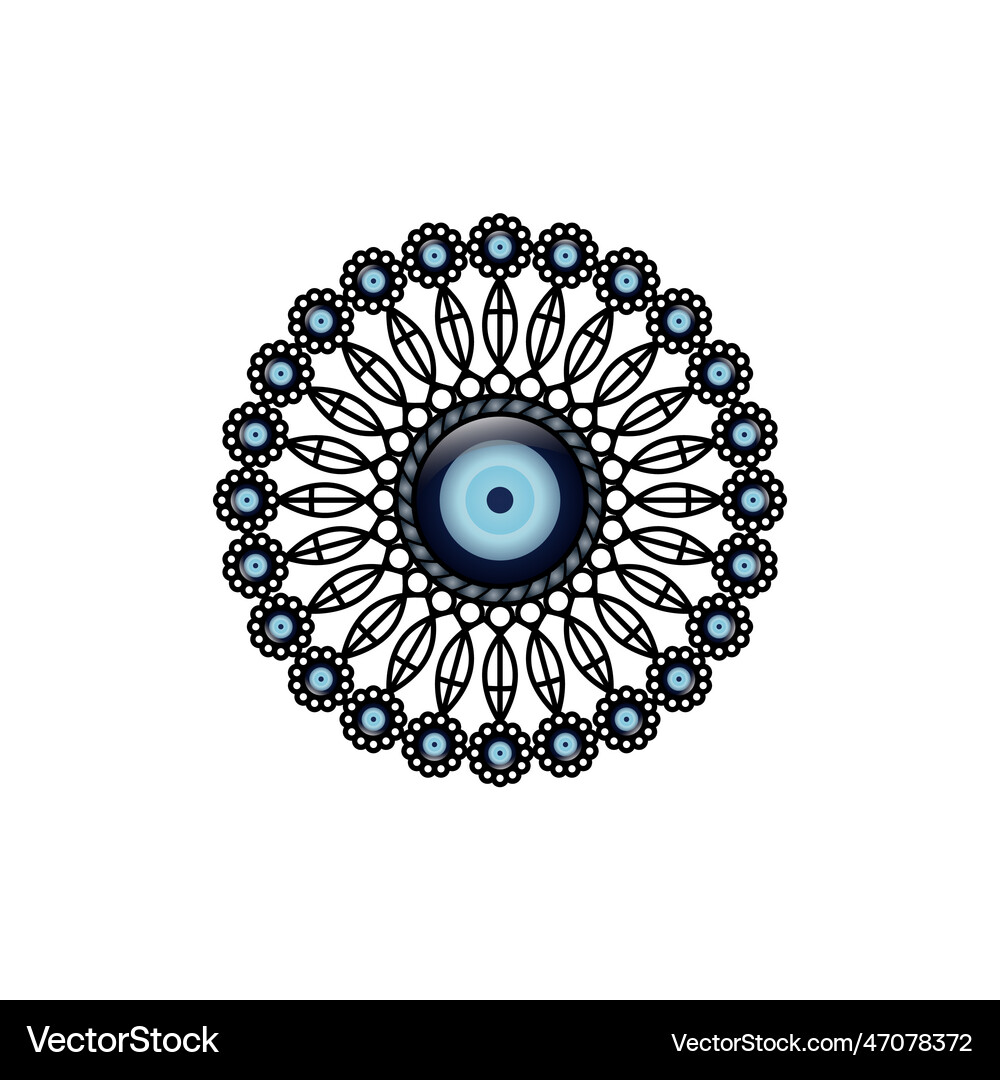 Image of evil eye amulet or brooch Royalty Free Vector Image