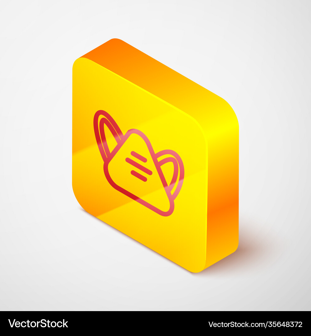 Isometric line medical protective mask icon Vector Image