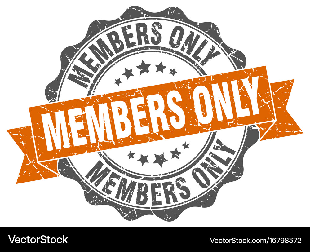 Members only stamp sign seal Royalty Free Vector Image