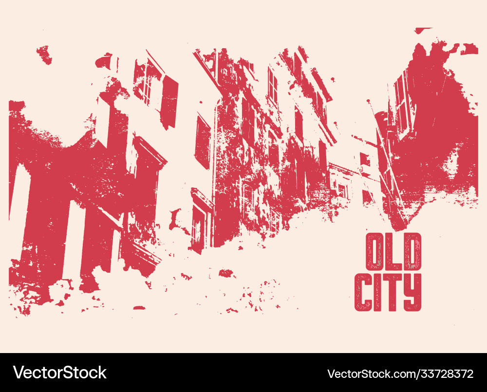 Old city typographic vintage poster design Vector Image