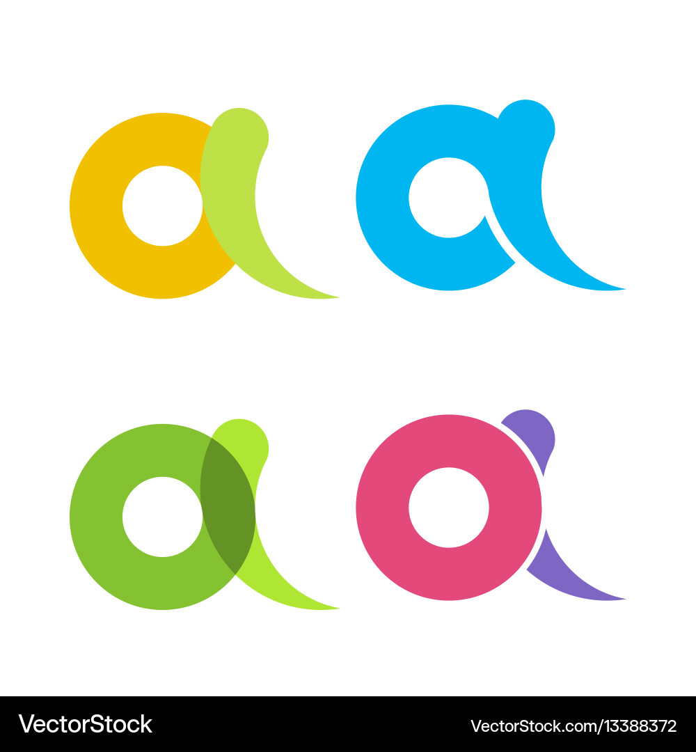 Set isolated colorful letters and in flat Vector Image