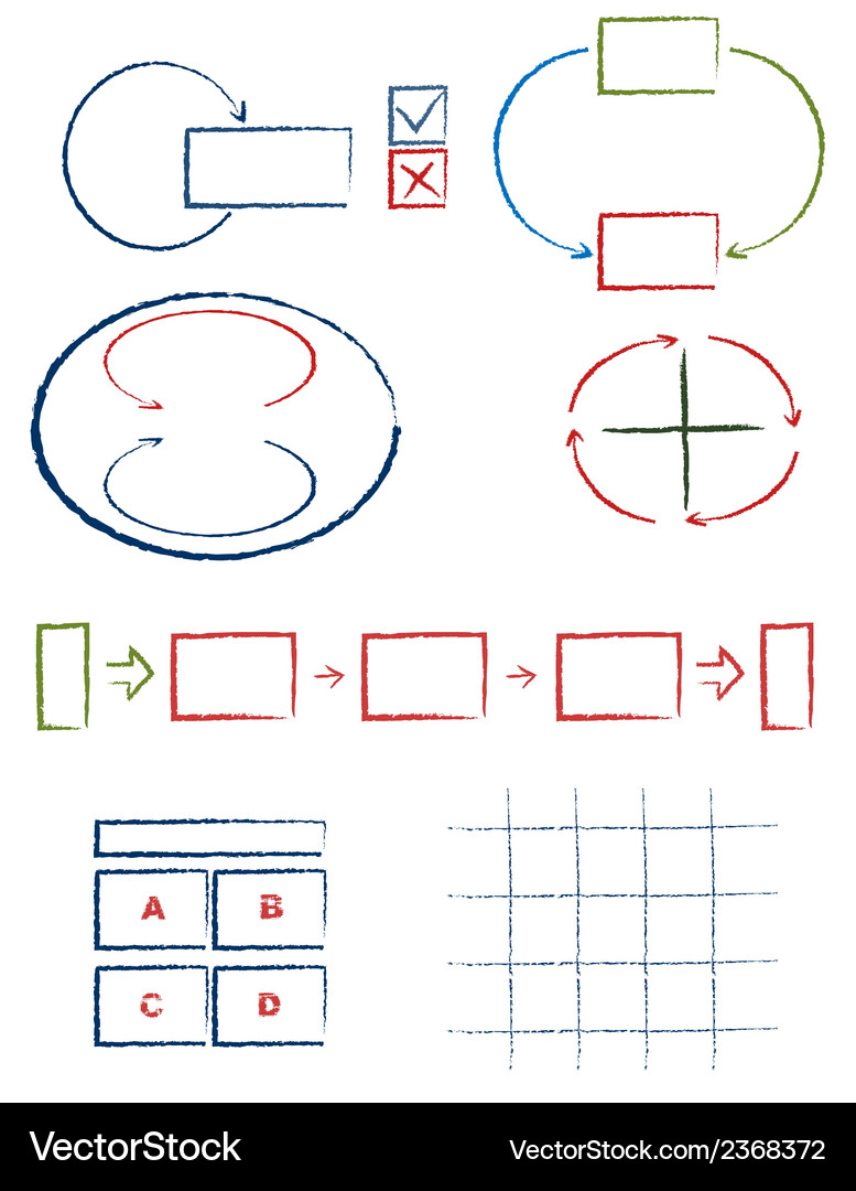 Set of hand drawn graphic signs Royalty Free Vector Image
