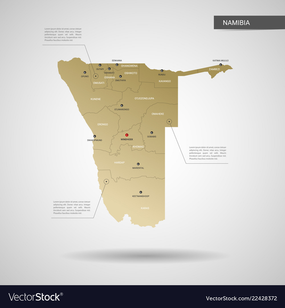 Stylized namibia map Royalty Free Vector Image
