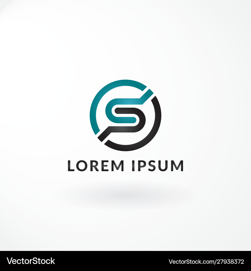Symbol with combination letter s and line circle Vector Image