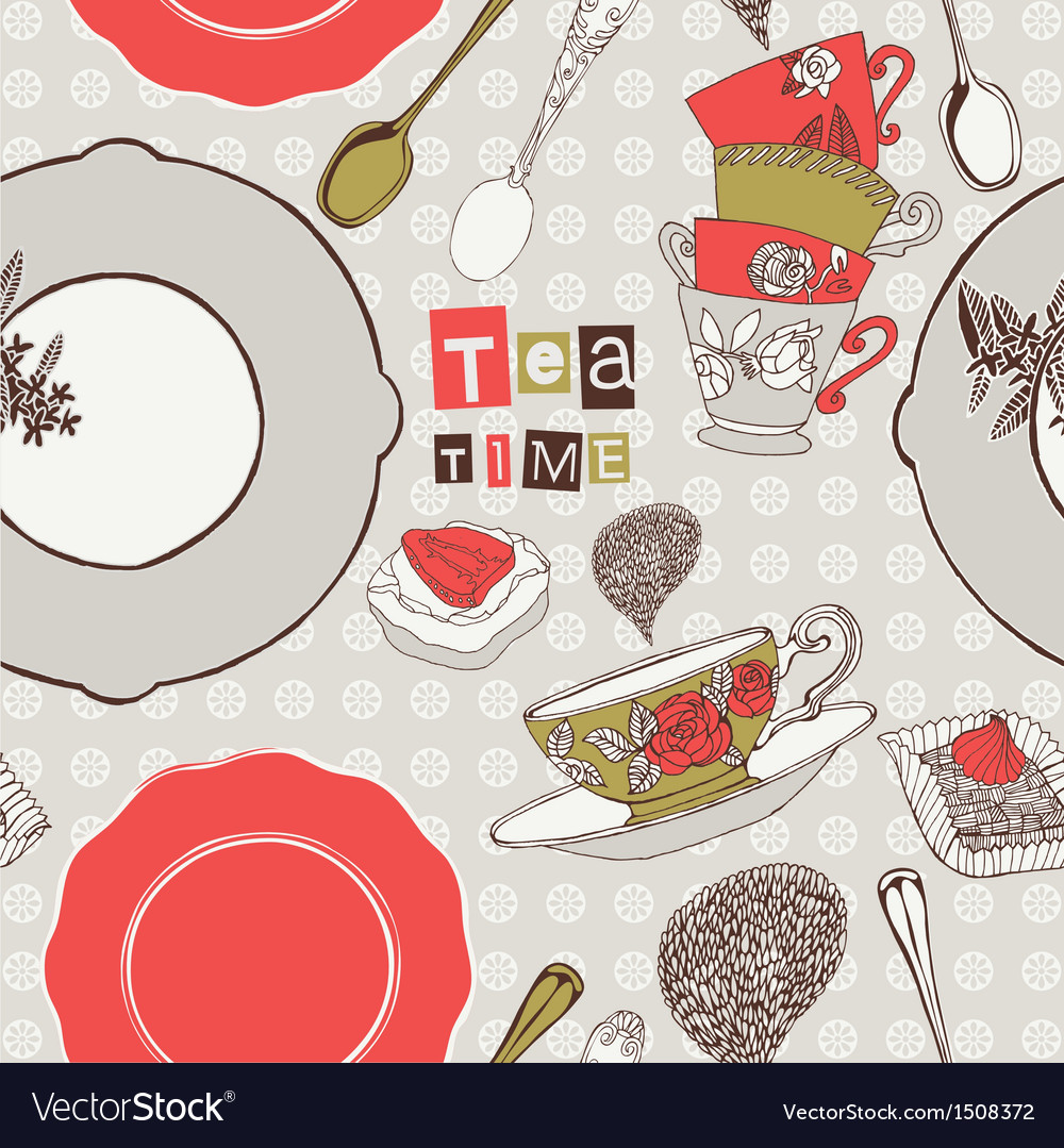 Tea time Royalty Free Vector Image - VectorStock
