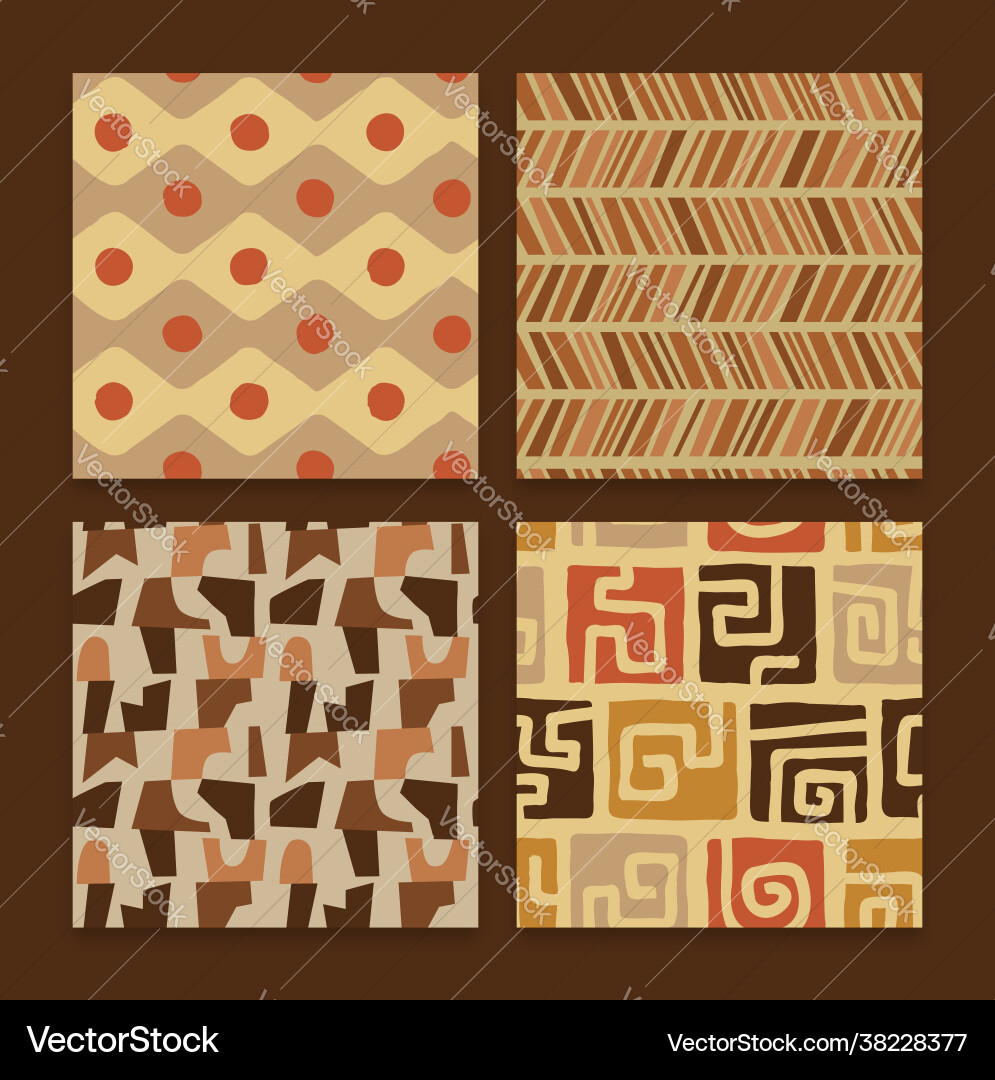 Africa tribal art ethnic seamless pattern set Vector Image