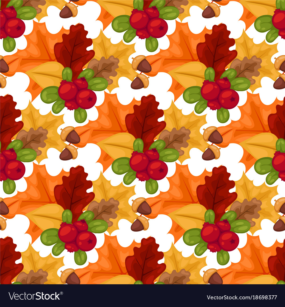 Autumn berries seamless pattern vegetarian Vector Image