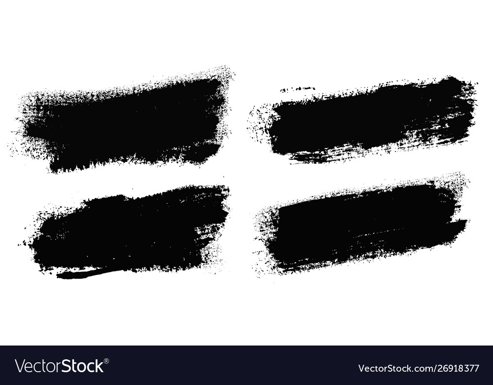 Brush strokes paintbrush set grunge Royalty Free Vector