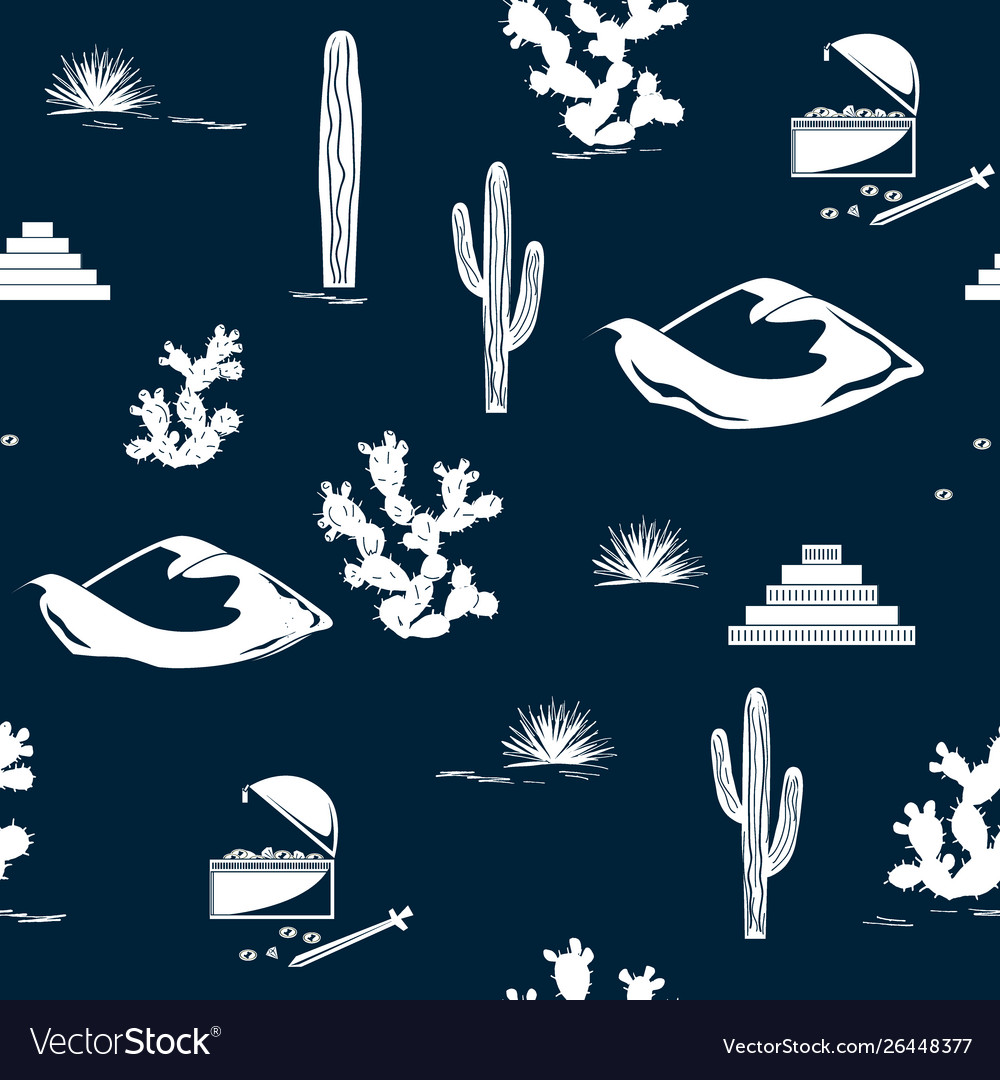 Desert Adventure Seamless Pattern Royalty Free Vector Image