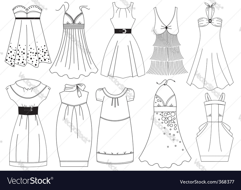 Dresses Royalty Free Vector Image - VectorStock
