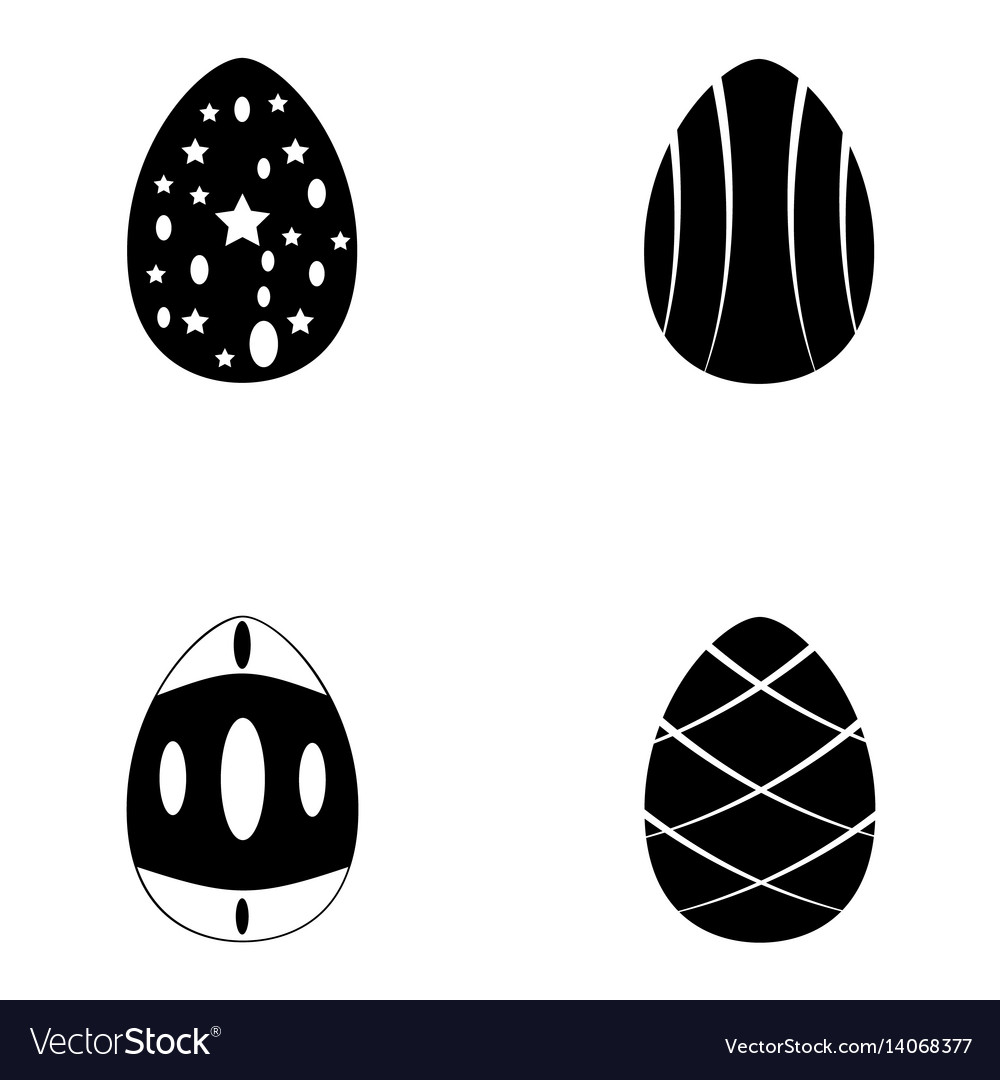 Easter eggs icons set Royalty Free Vector Image