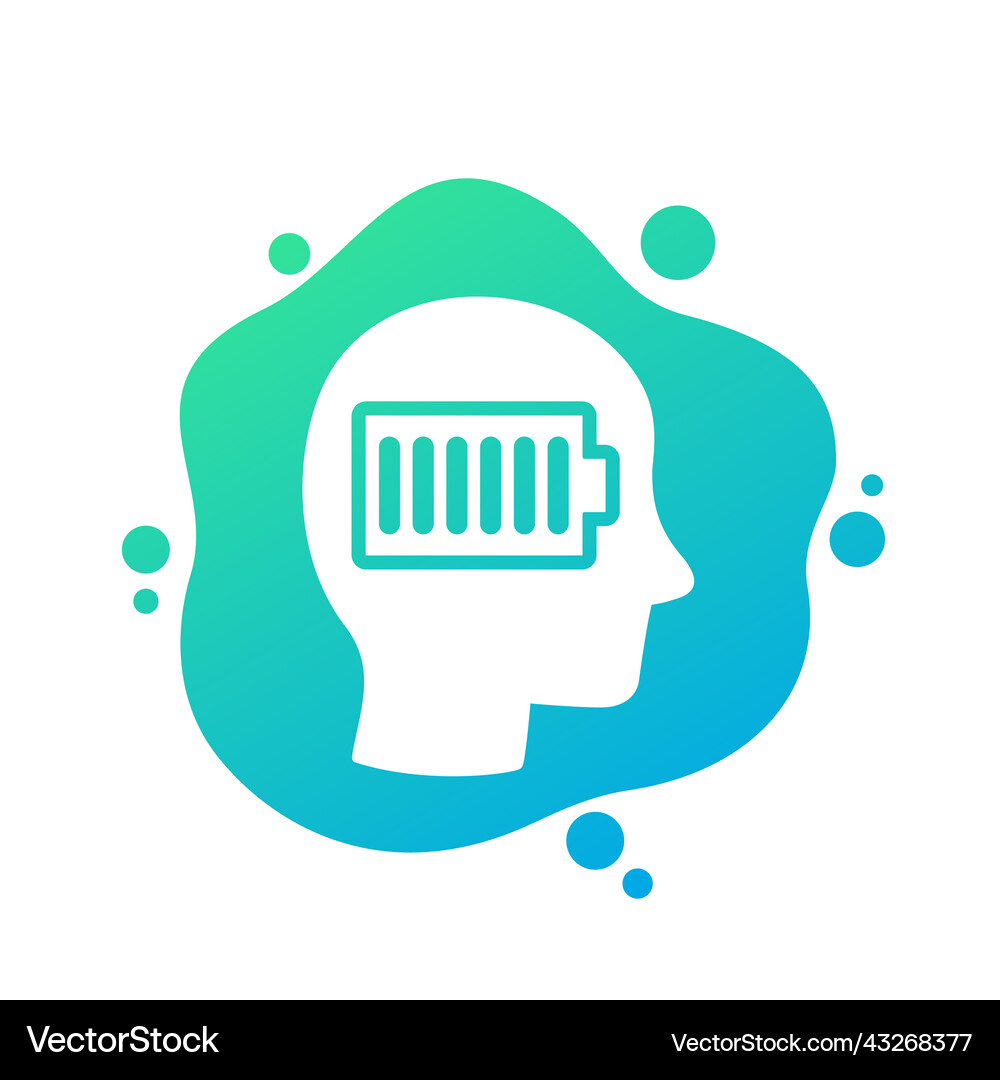 Full Energy Head Icon - Motivation & Focus Vector Image