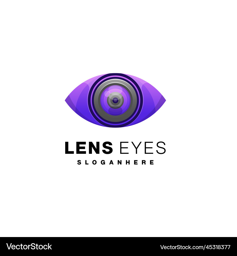 Lens eyes logo design color template Royalty Free Vector
