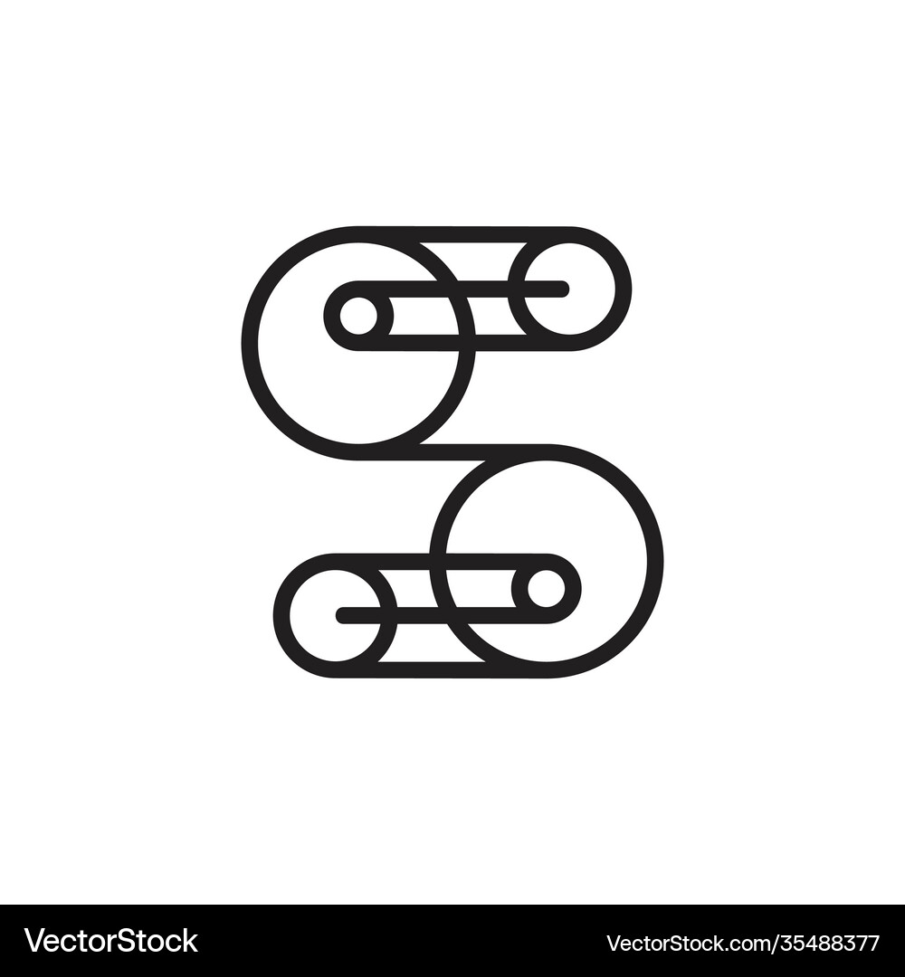 Letter s rope wheel machine logo Royalty Free Vector Image