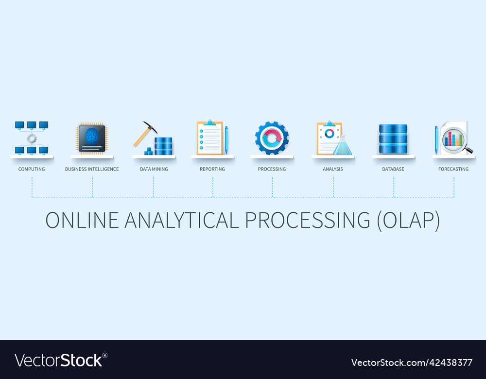 Online analytical processing web infographics Vector Image