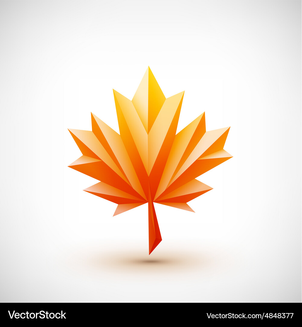 Polygonal Maple Leaf Royalty Free Vector Image