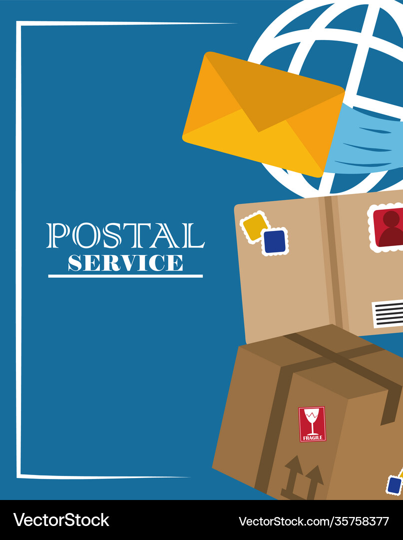 Postal service courier delivery cardbord box Vector Image