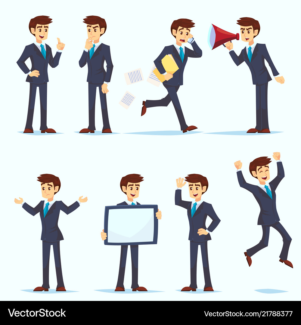 Ready-to-use cartoon character set young Vector Image