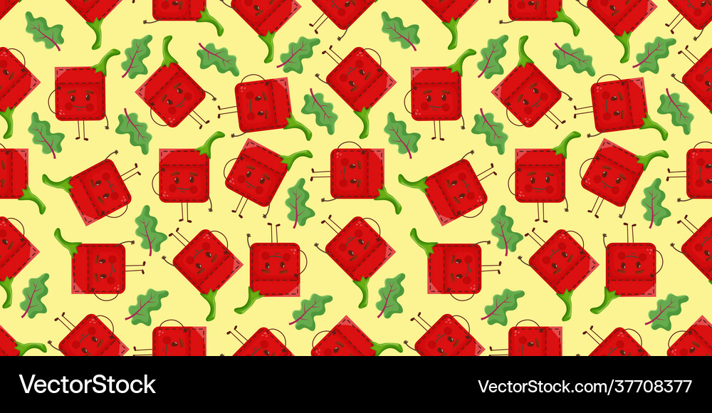 Seamless pattern pepper shaped patch pocket Vector Image
