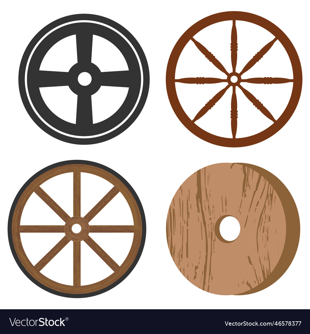 Vintage wooden wheel icon Royalty Free Vector Image