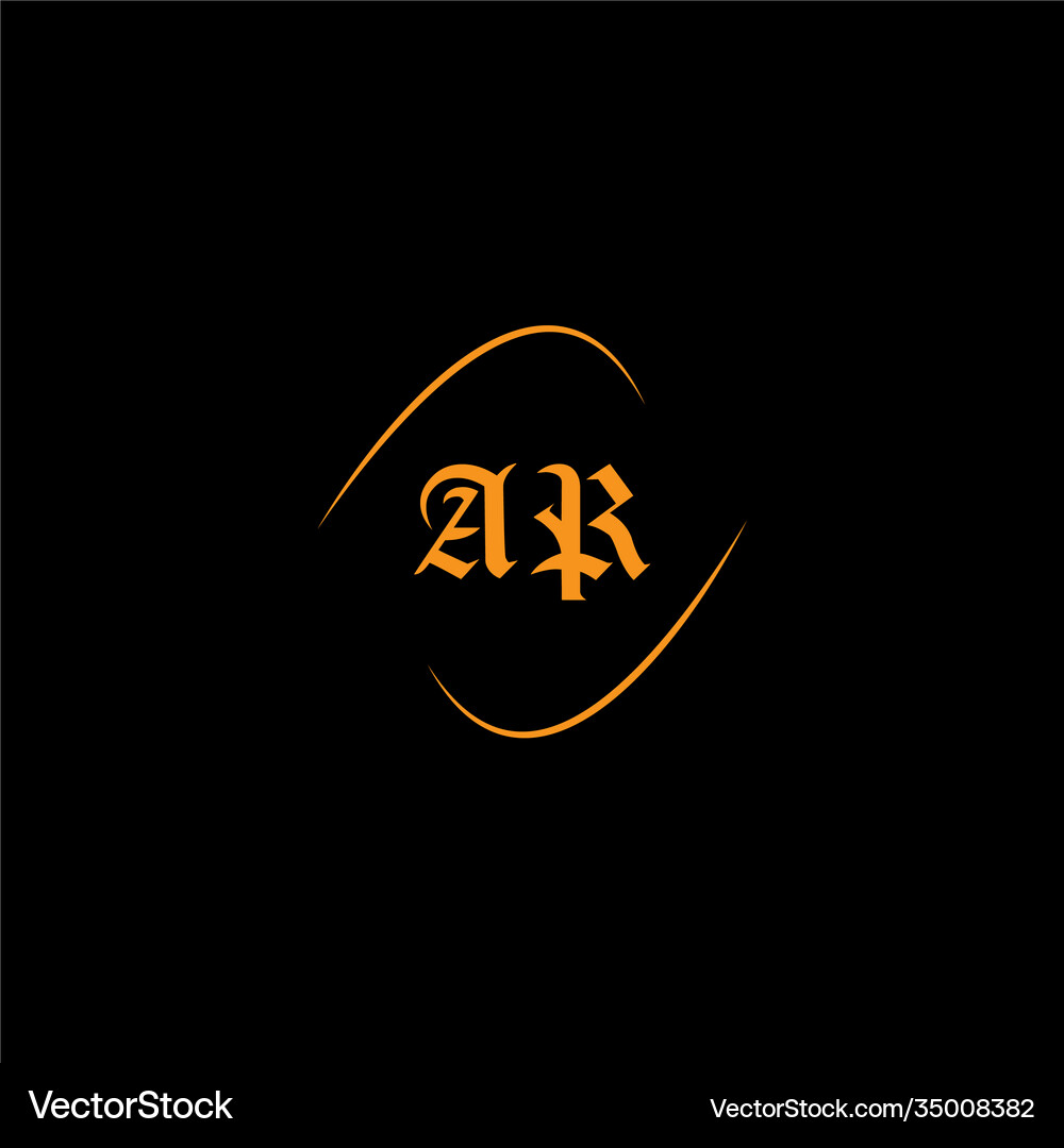 A r letter logo creative design on black color Vector Image