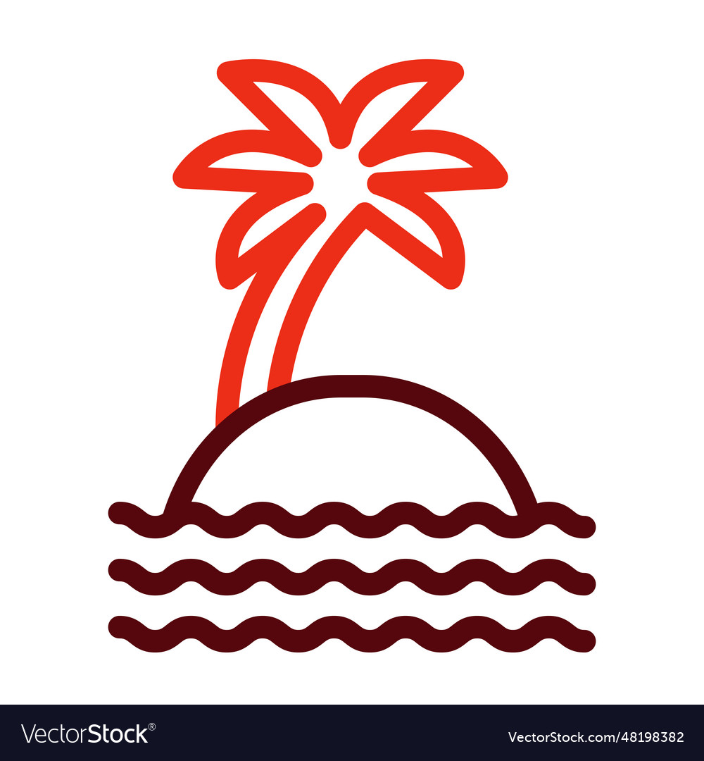 Beach glyph two color icon for personal Royalty Free Vector