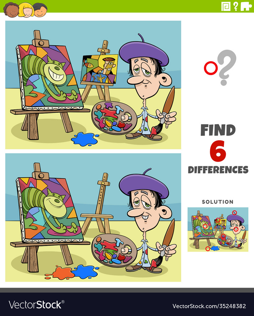 Differences educational task for kids Royalty Free Vector