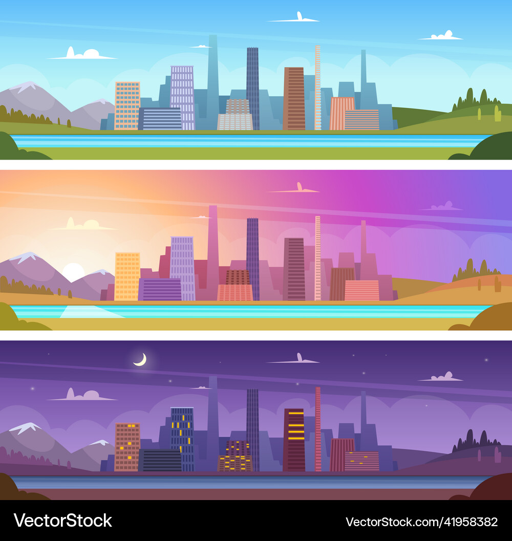 Different day time night morning night day Vector Image