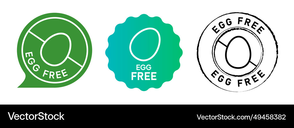 Egg free stamp label sticker seal collection tag Vector Image